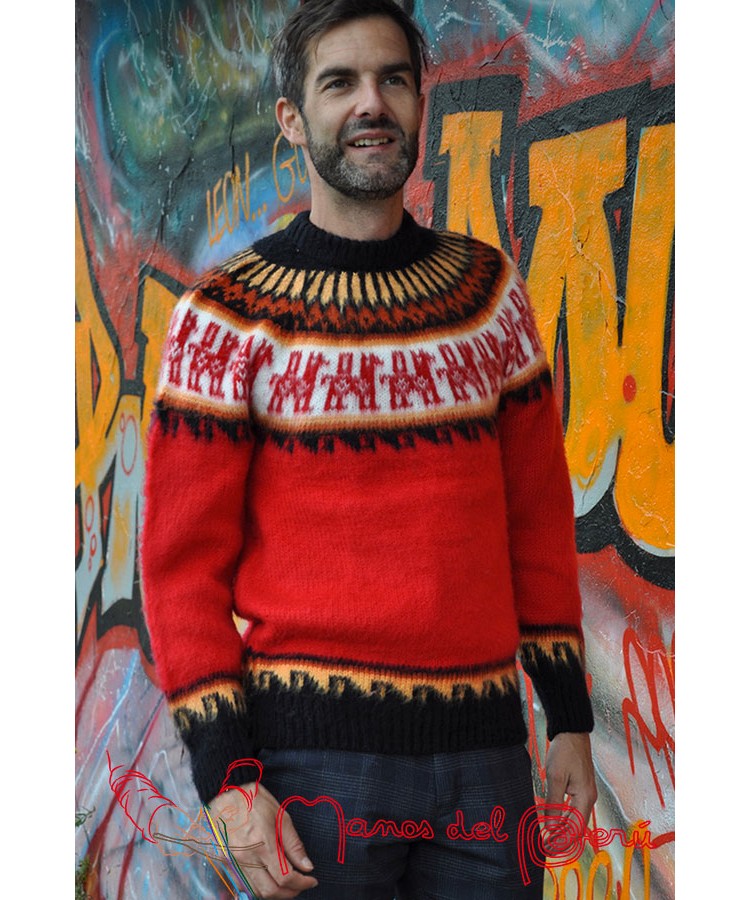 Pull-over chaud péruvien Rojo Indio