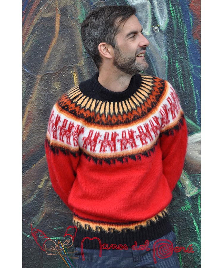 Pull-over chaud péruvien Rojo Indio