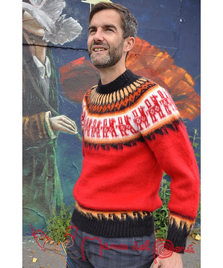 Pull-over chaud péruvien Rojo Indio