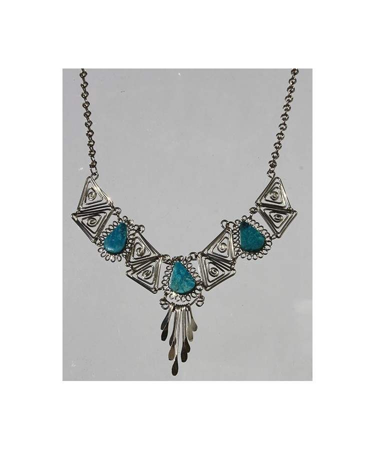 Collier condor pierre turquoise